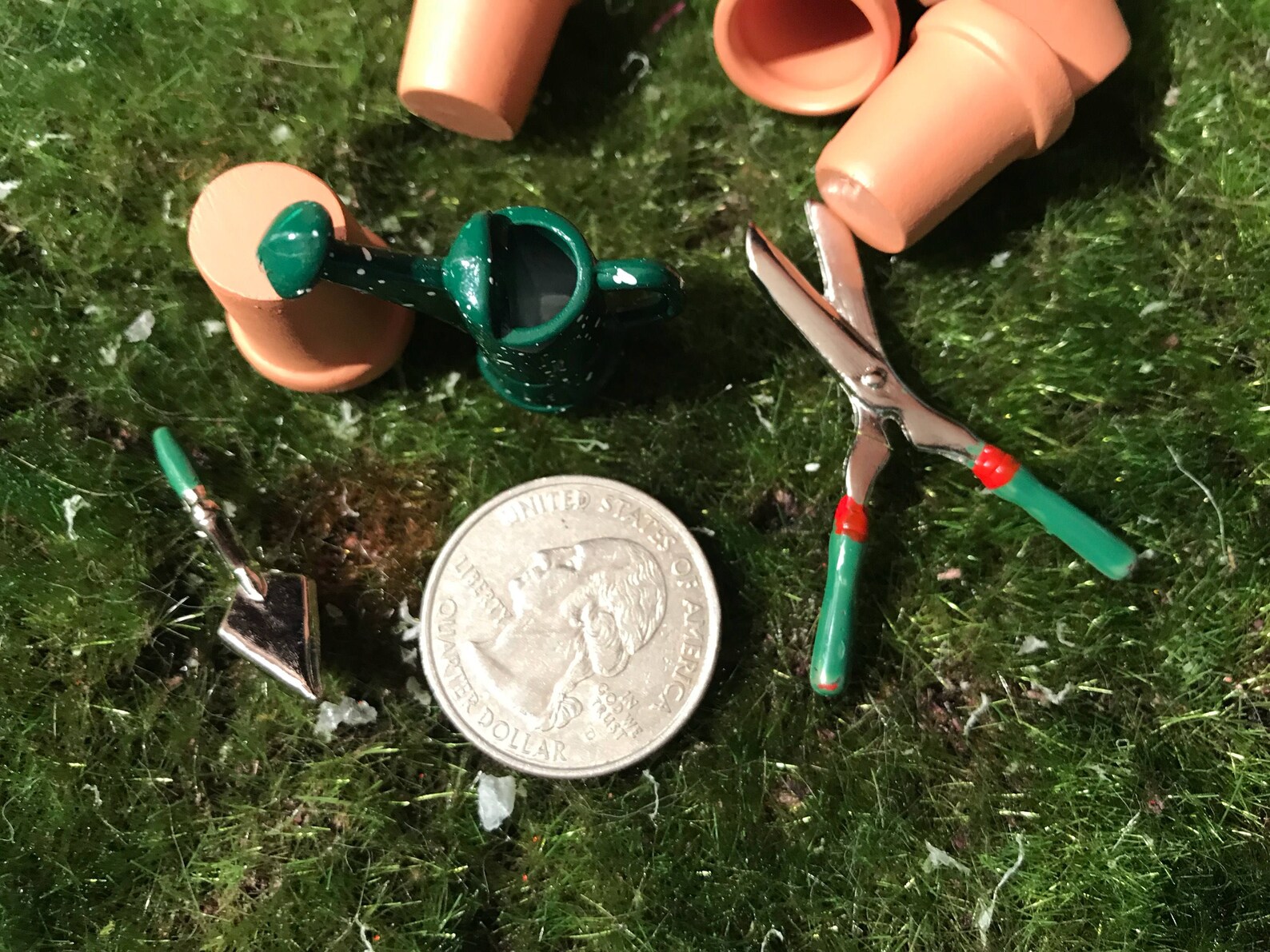 Green Speckled Garden Tools Set of Three Garden Tools | Etsy