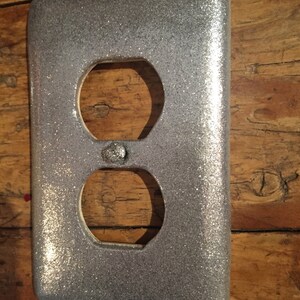 Silver Glitter Switch Plate Silver Glitter Outlet Cover Single Outlet ...