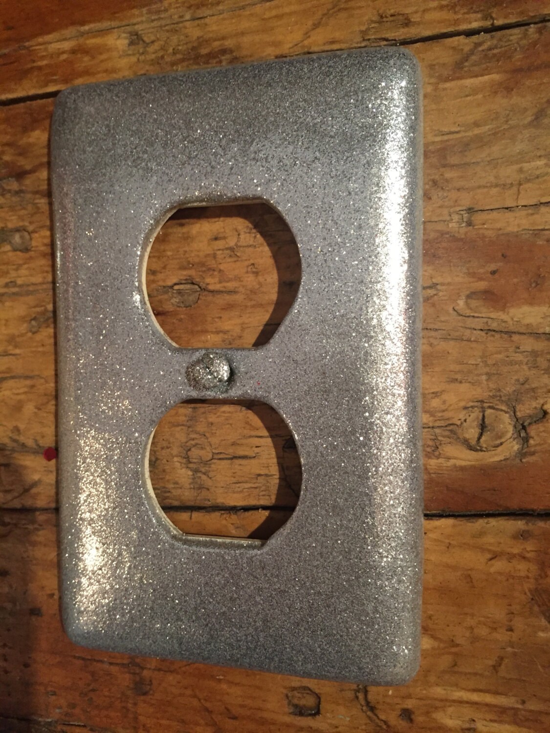 Silver glitter switch plate Silver glitter outlet cover Single | Etsy