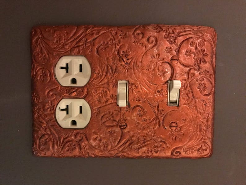 Copper Color Light Switch Plate Swirls Flowers Single Toggle - Etsy
