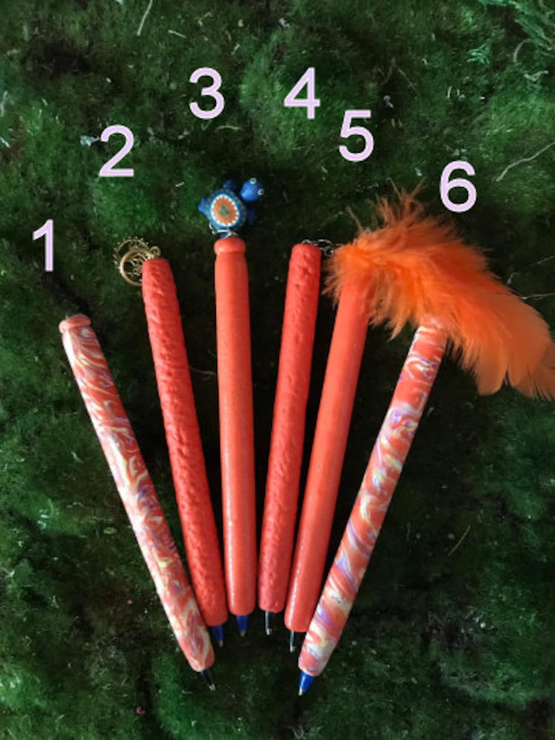 Refillable Multi Color Orange Turtle Polymer Clay Glitter Pens Back to ...