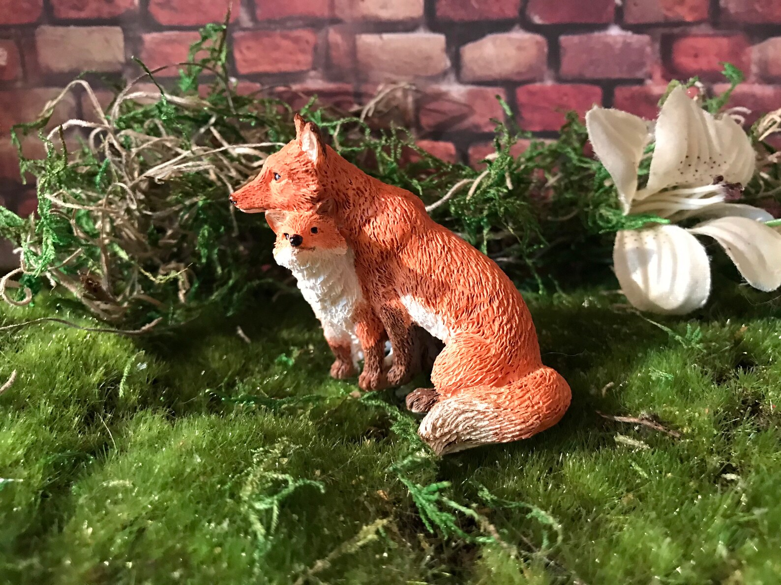 Sweet Fairy Garden Mama and Baby Red Fox Miniature Red Fox. | Etsy