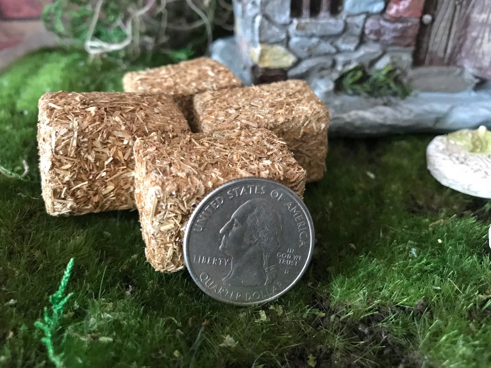 Miniature Bales of Hay Autumn Harvest Bales of Straw Fairy - Etsy