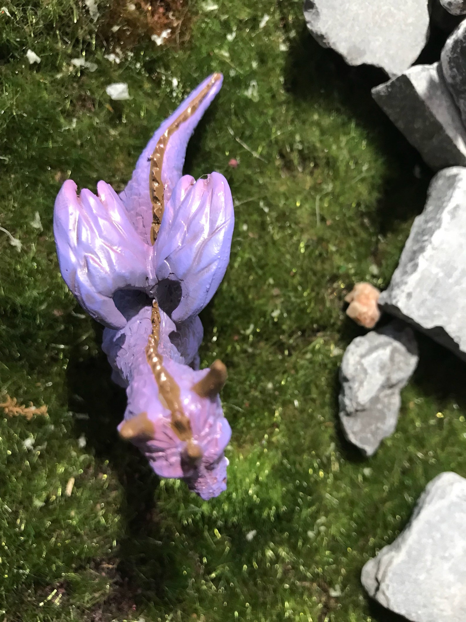 Miniature Dragon Fairy Garden Dragon Miniature Purple | Etsy