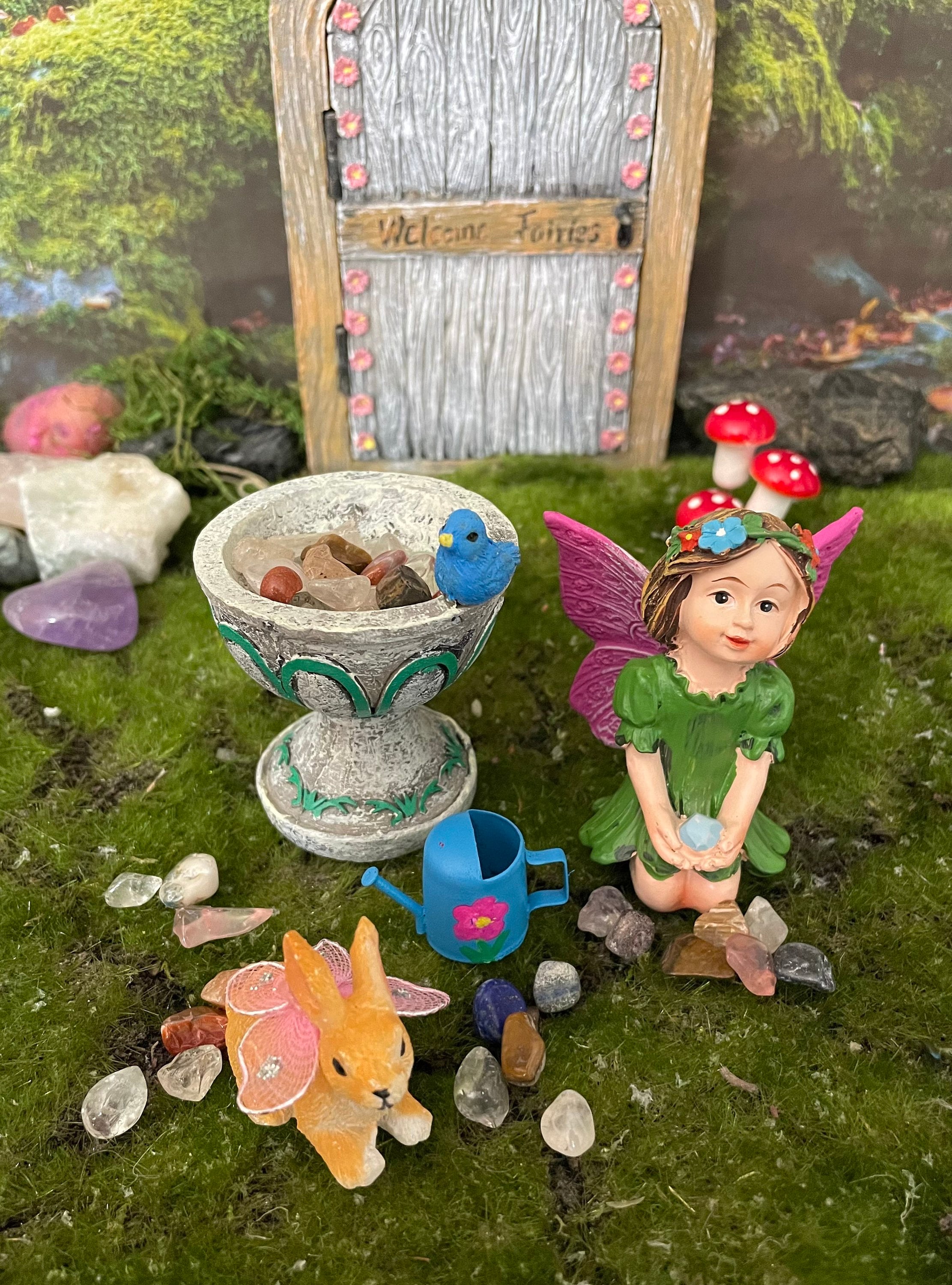 5 Piece Fairy Garden Set Included in This Set is a Sweet Fairy Girl ...