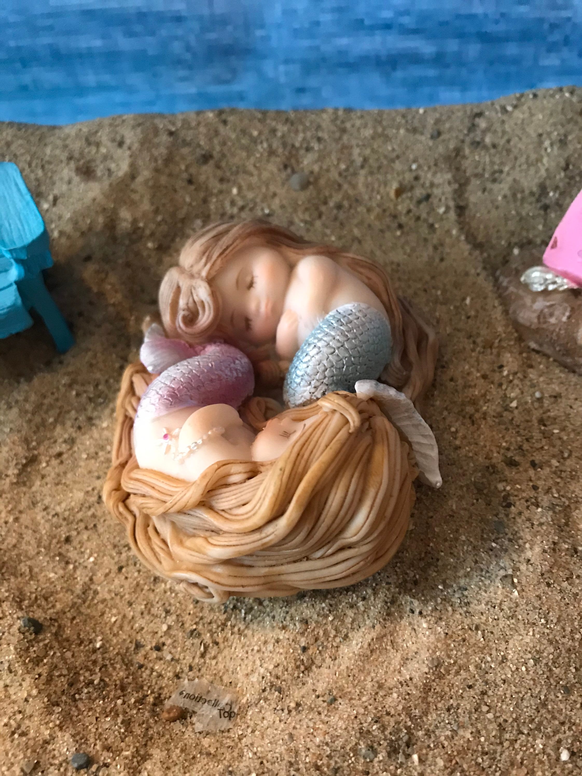 Beautiful Sleeping Mermaids Wrapped Sweetly in Sleep Miniature Coastal ...