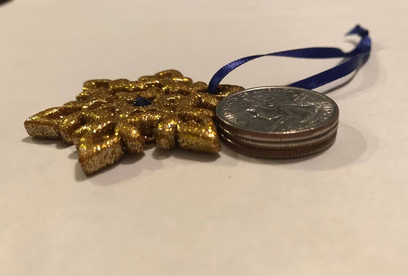 Set of 4 Gold Snowflake Glitter Snowflake Gift Decoration Mini - Etsy