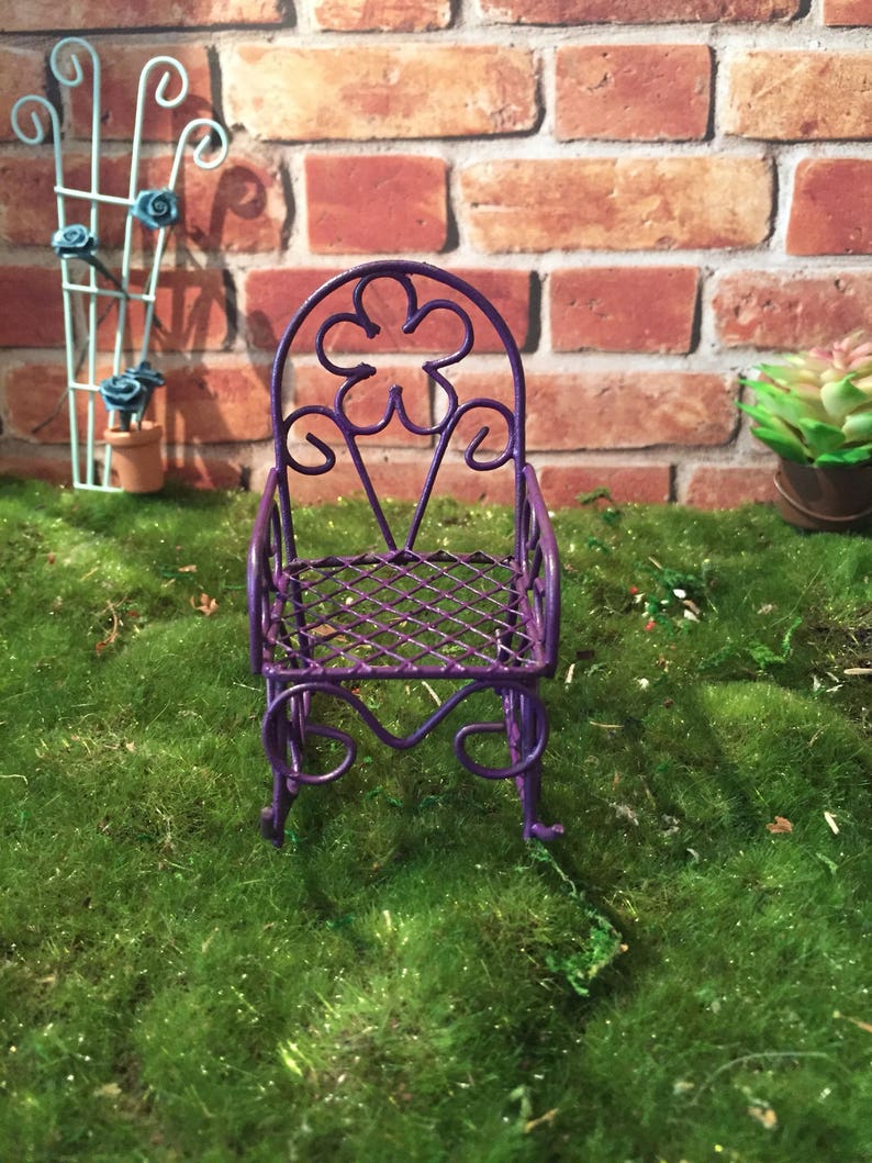 Adorable Fairy Garden Rocking Chair. Curls and Flowers Galore! Fairy ...