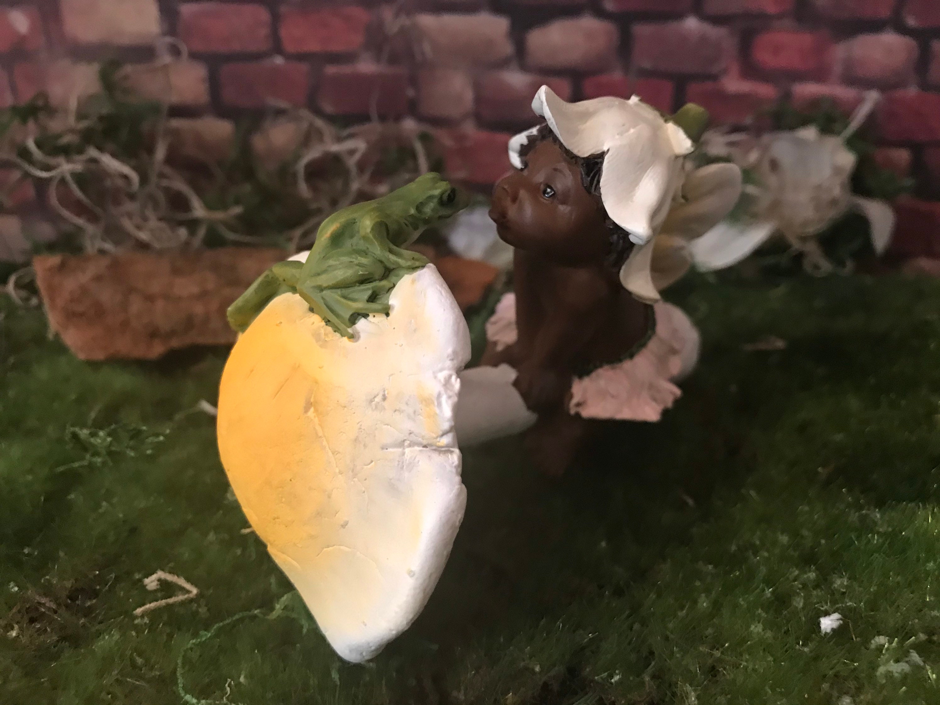 Precious Baby Fairy Ebony Fairy Sleeping Kissing a Sweet Green | Etsy