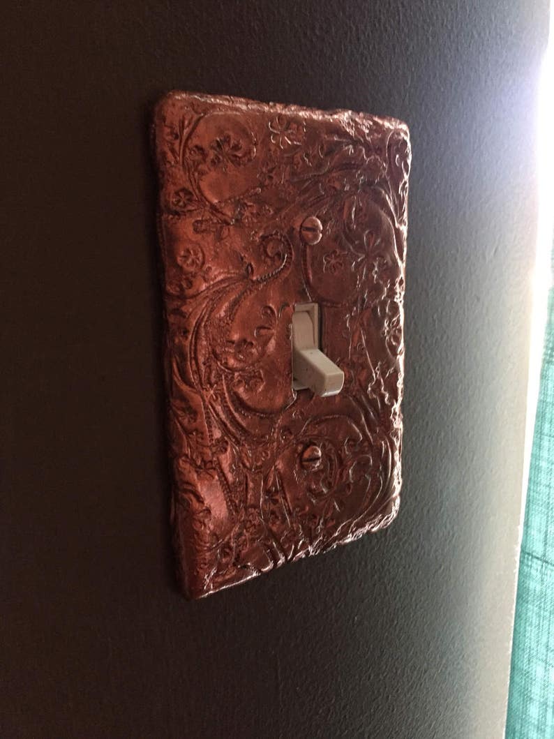 Copper Color Light Switch Plate Swirls Flowers Single Toggle Cover ...