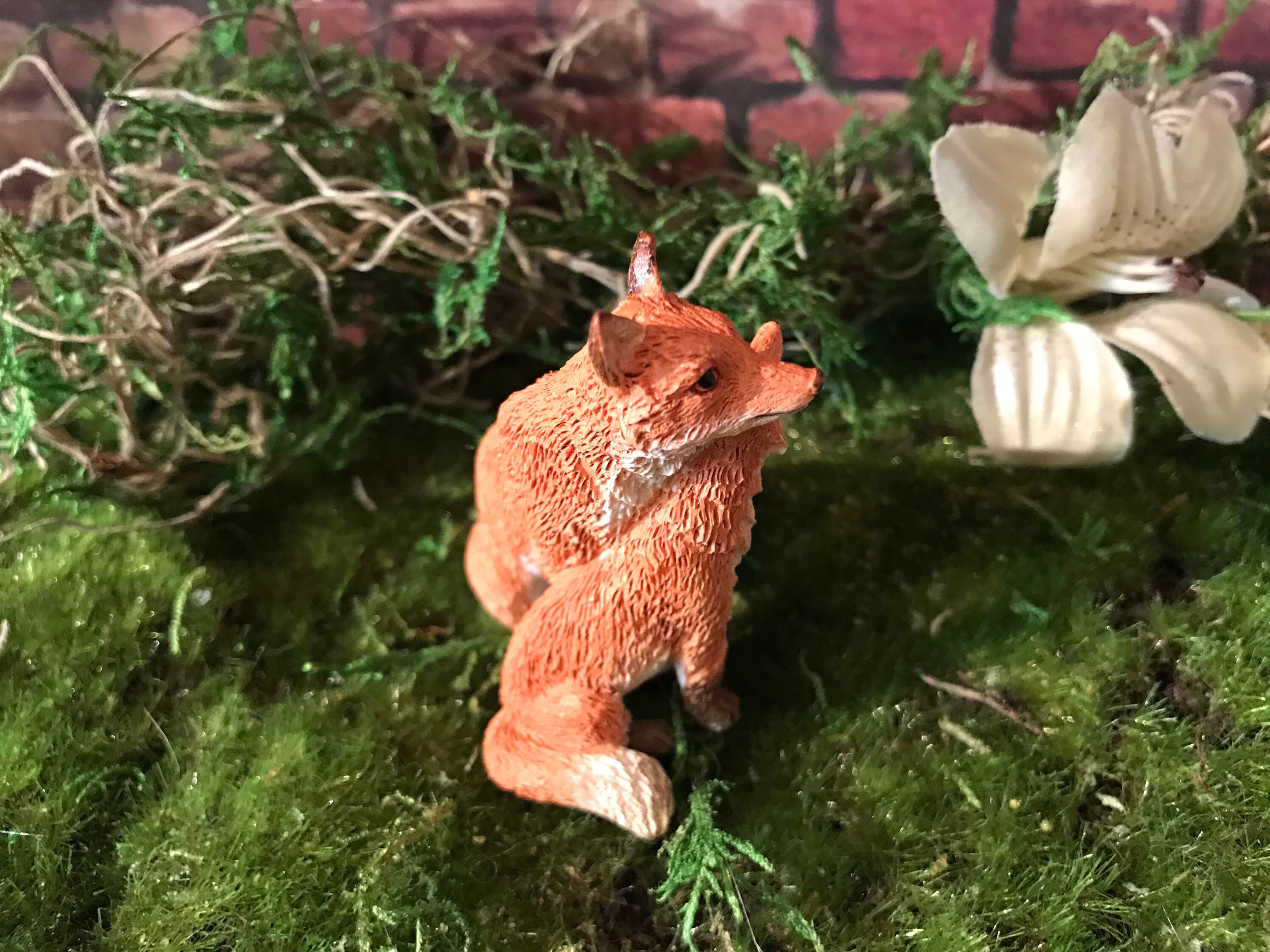 Sweet Fairy Garden Mama and Baby Red Fox Miniature Red Fox. | Etsy