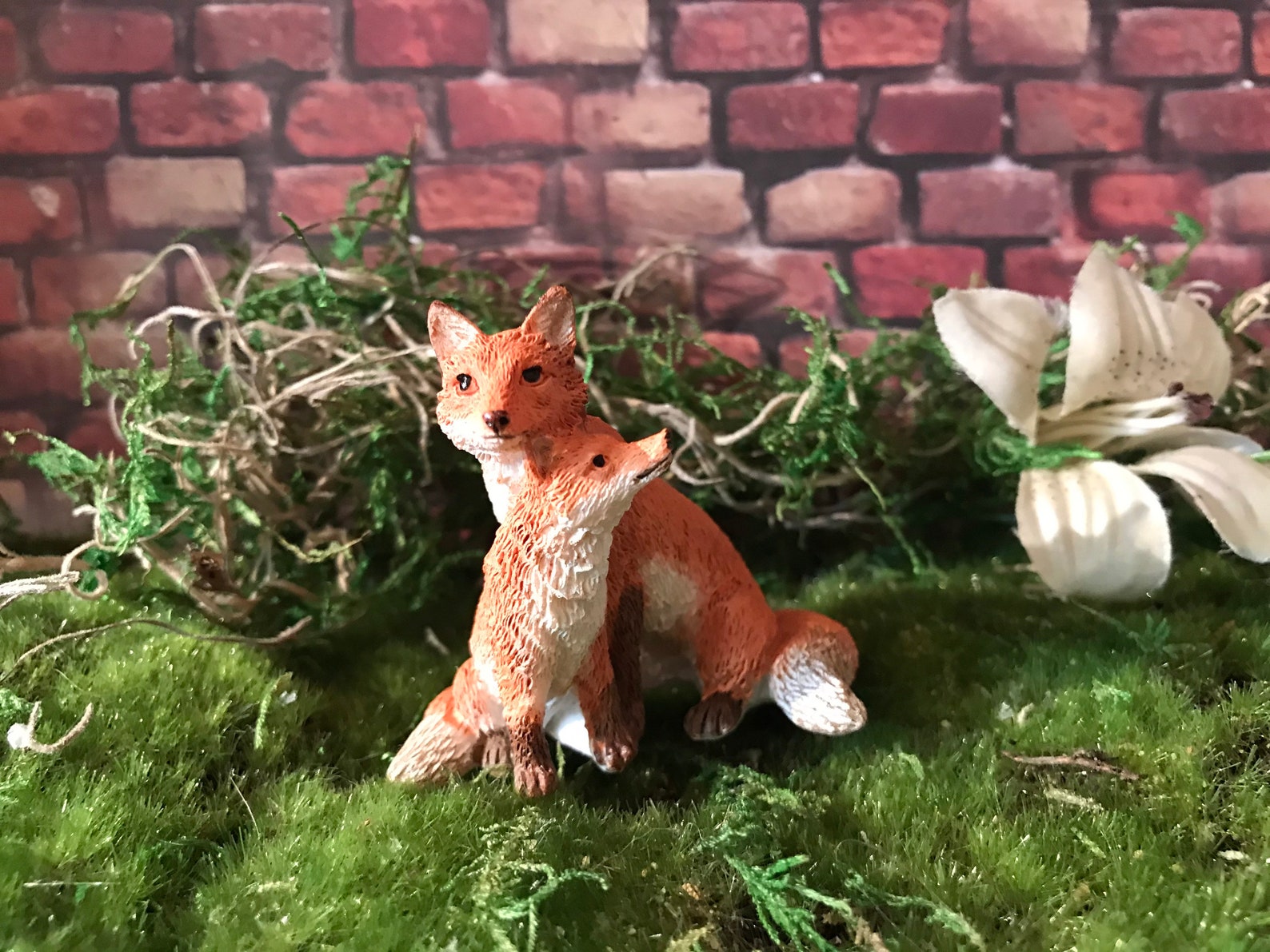 Sweet Fairy Garden Mama and Baby Red Fox Miniature Red Fox. | Etsy