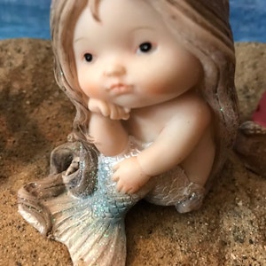 Beautiful Sitting Mermaid, Miniature Mermaid, Miniature Beach Garden ...