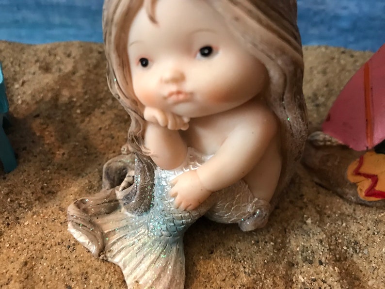 Beautiful Sitting Mermaid Miniature Mermaid Miniature Beach - Etsy