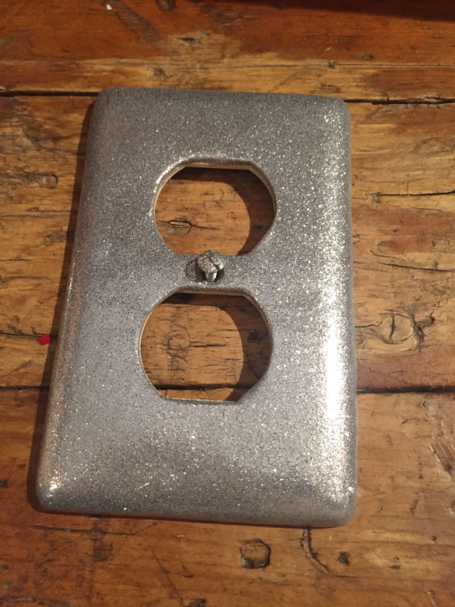 Silver glitter switch plate Silver glitter outlet cover Single | Etsy