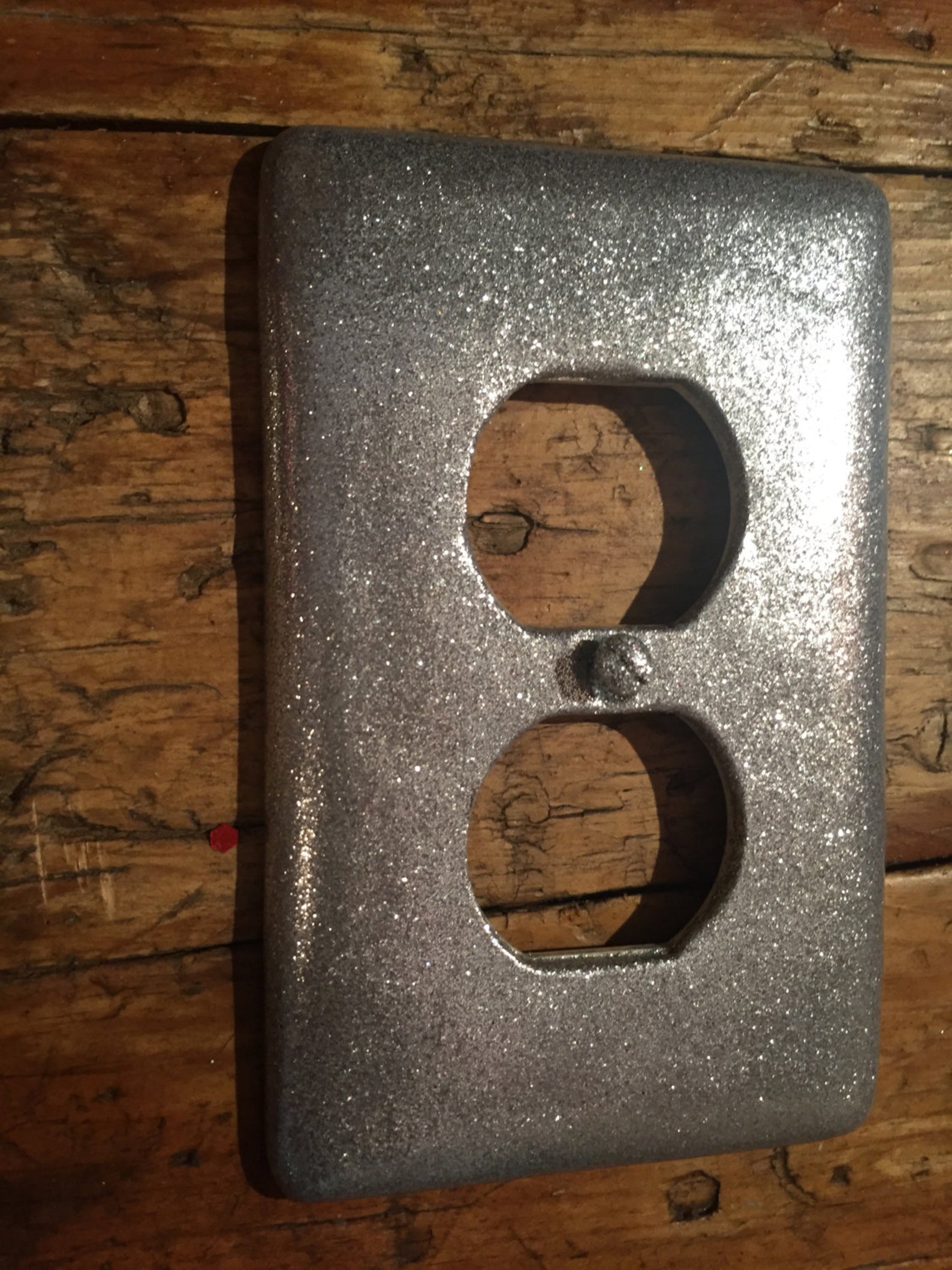 Silver glitter switch plate Silver glitter outlet cover Single | Etsy
