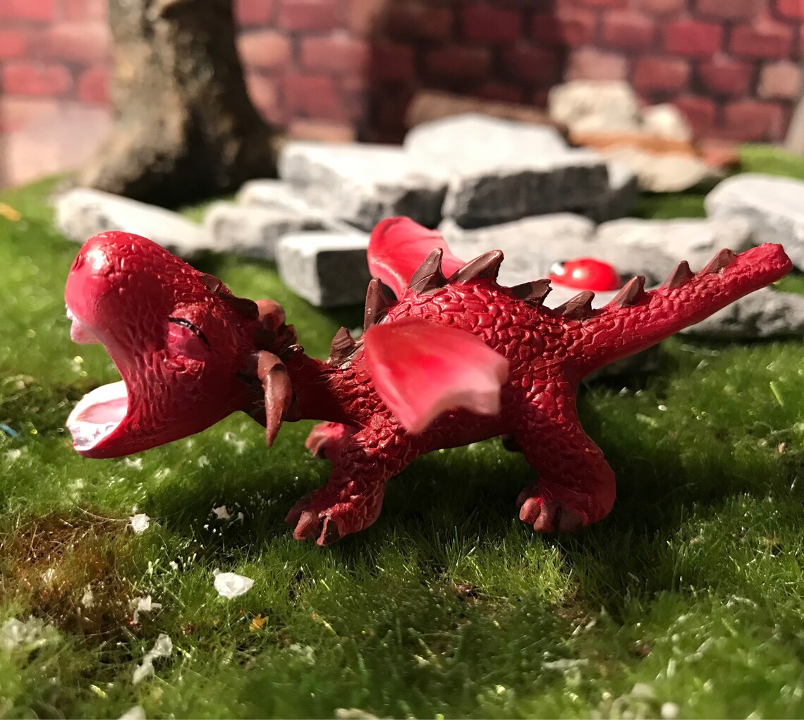 Sweet Miniature Red Roaring Dragon Miniature Garden Supply | Etsy