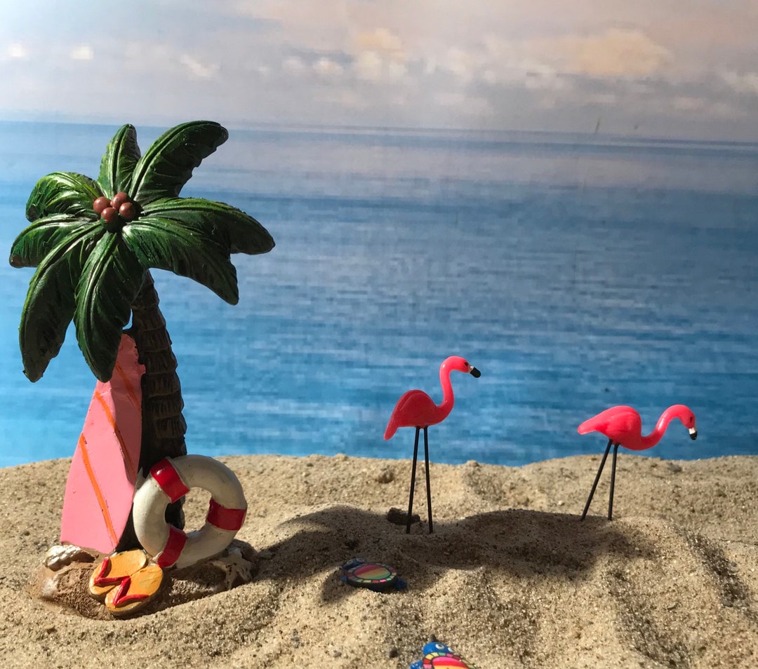 Mini Pink Flamingo Pair, Fairy Garden, Terrarium Supply, Miniature ...