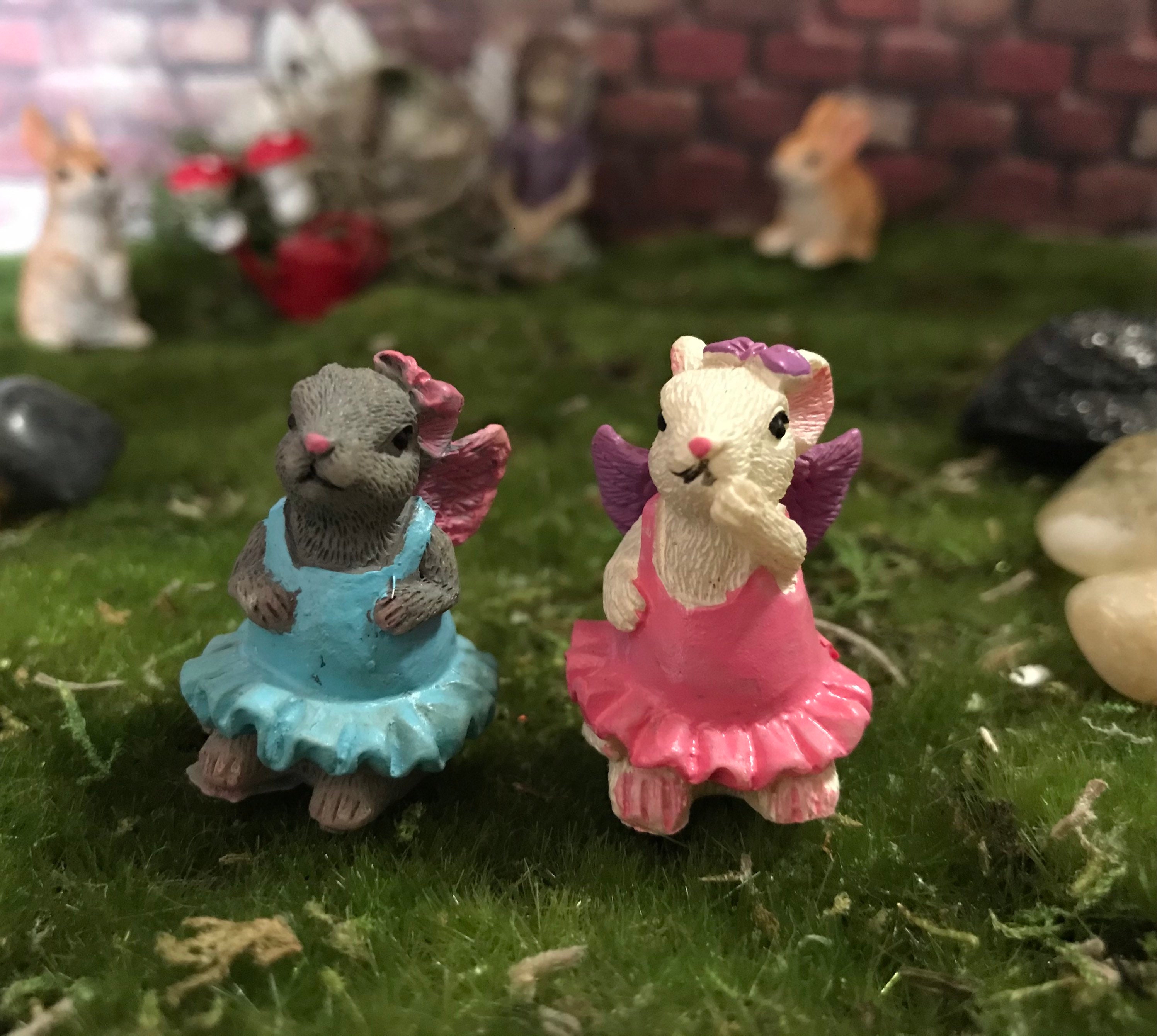 Sweet Pair of Tiny Ballerina Mice for Fairy Garden Miniature Garden ...