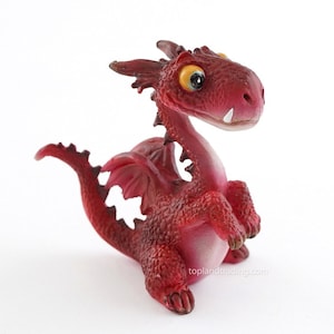 Adorable Miniature Red Dragon Full of Whimsy, Fairy Garden Supplies ...