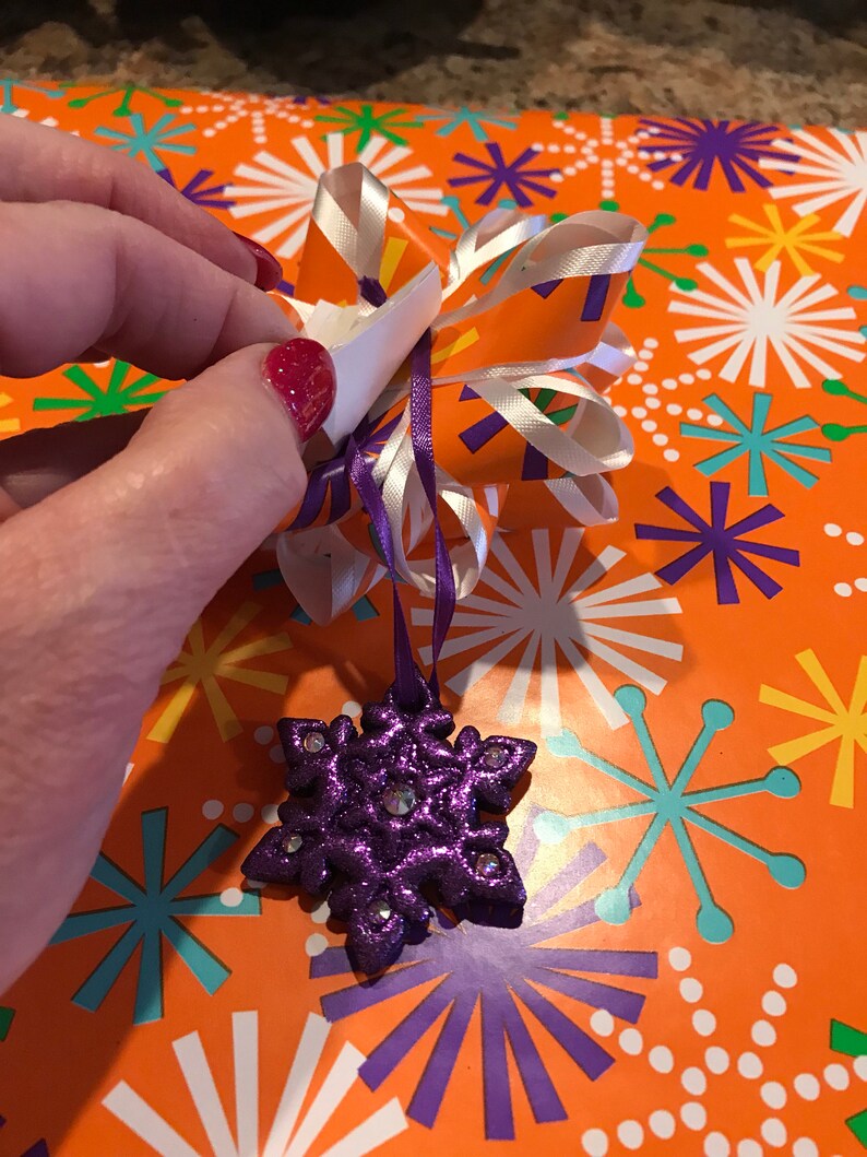 Set of 4 Gold Snowflake Glitter Snowflake Gift Decoration Mini - Etsy