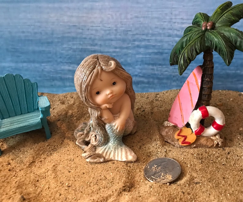 Beautiful Sitting Mermaid Miniature Mermaid Miniature Beach - Etsy