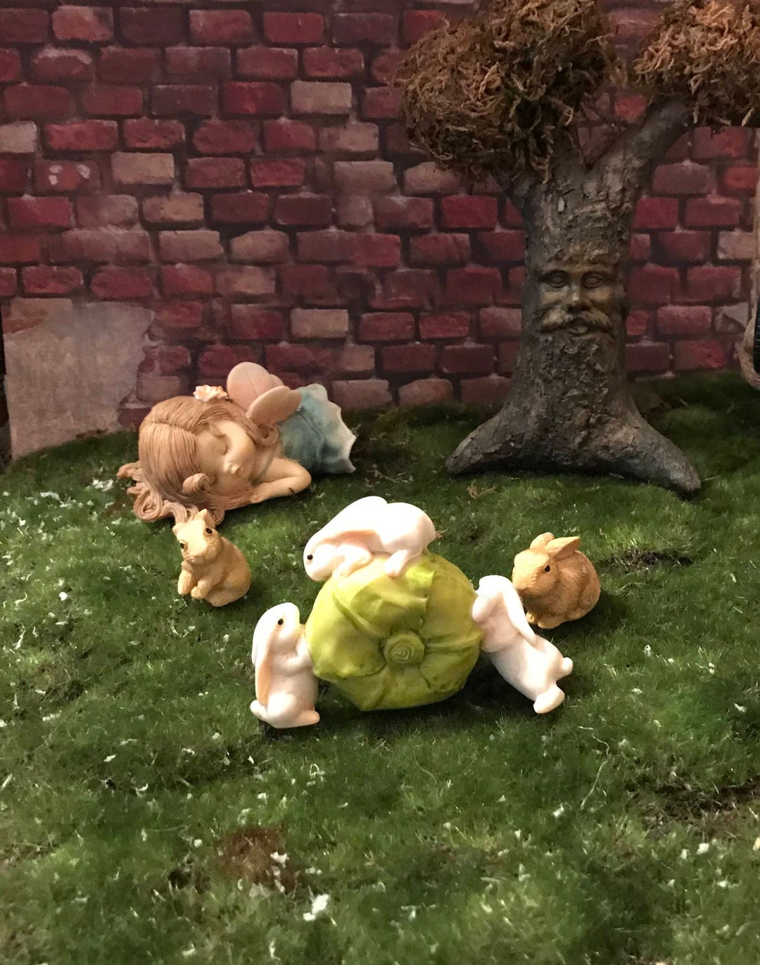 Sweet Bunny Rabbits Rolling Cabbage. Miniature Bunny Rabbits With ...