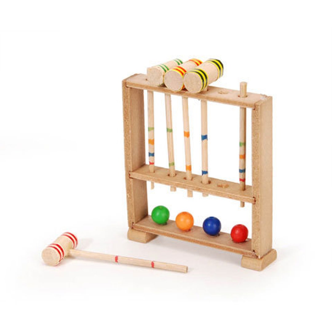 Miniature Croquet Set, Fairy Playground, Miniature Outdoor Garden ...