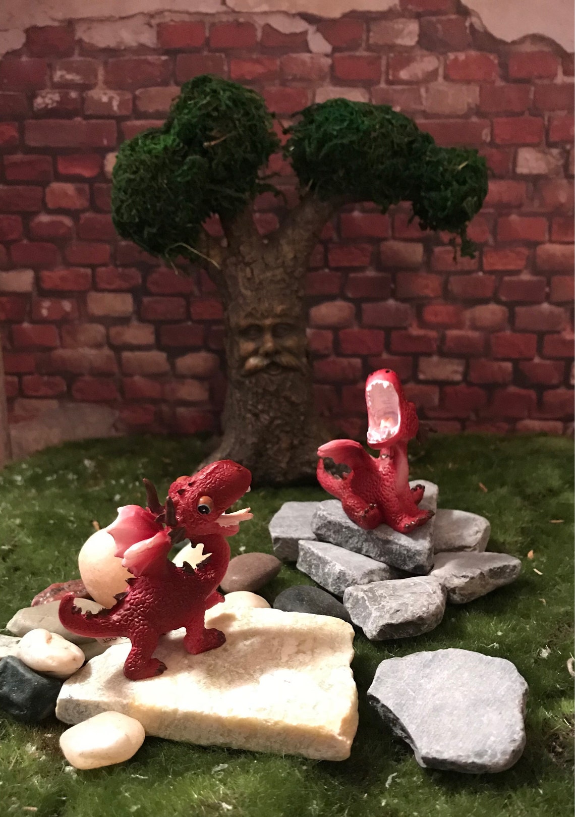 Sweet miniature red roaring dragon miniature garden supply | Etsy