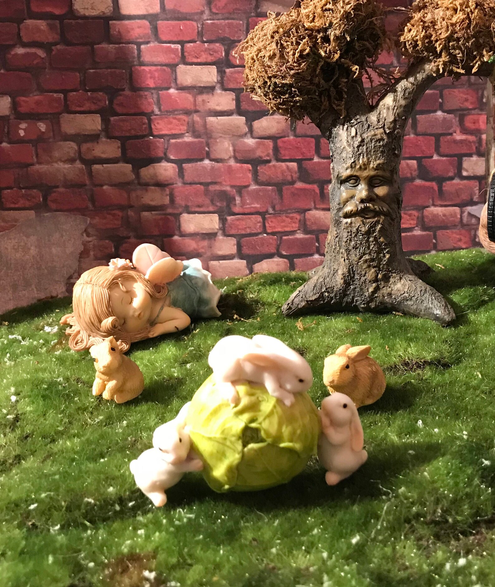 Sweet Bunny Rabbits Rolling Cabbage. Miniature Bunny Rabbits With ...