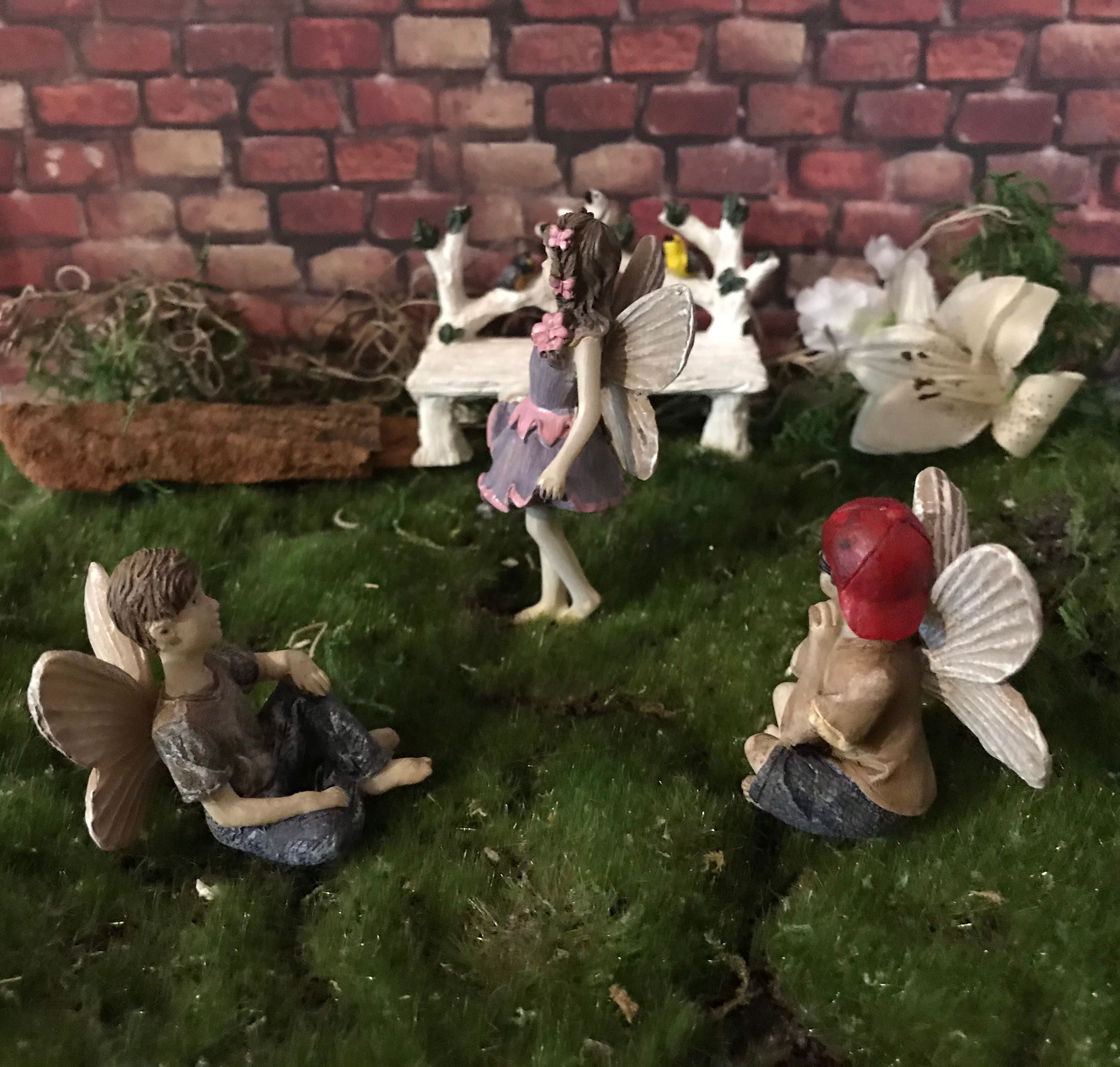 Sweet Fairy Girl on Pick, Youthful Fairy, Fairy Figurines, Fairy Garden ...