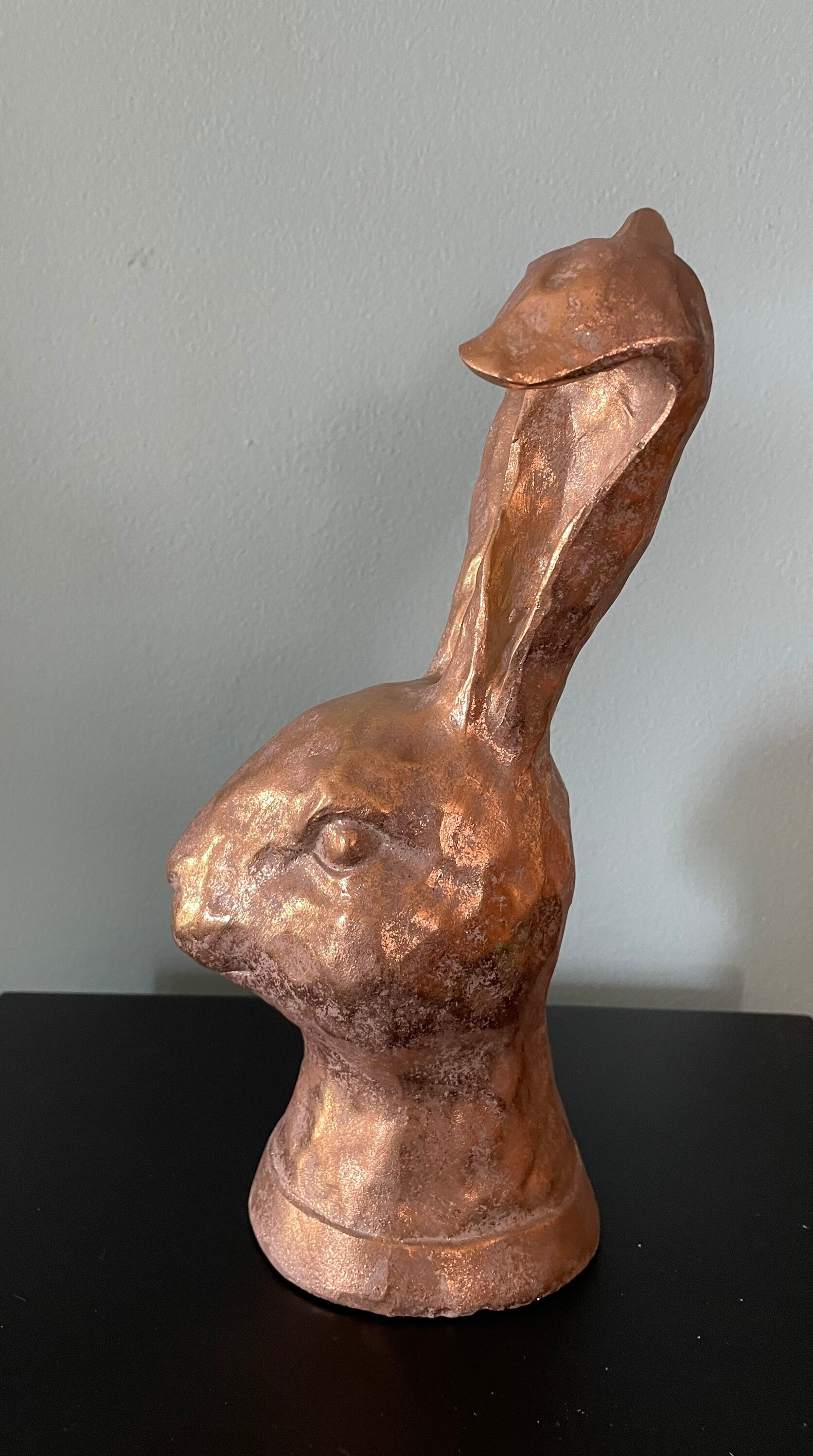 Distressed Gold Rabbit With Floppy Bow Tie Bunny Bust - Etsy