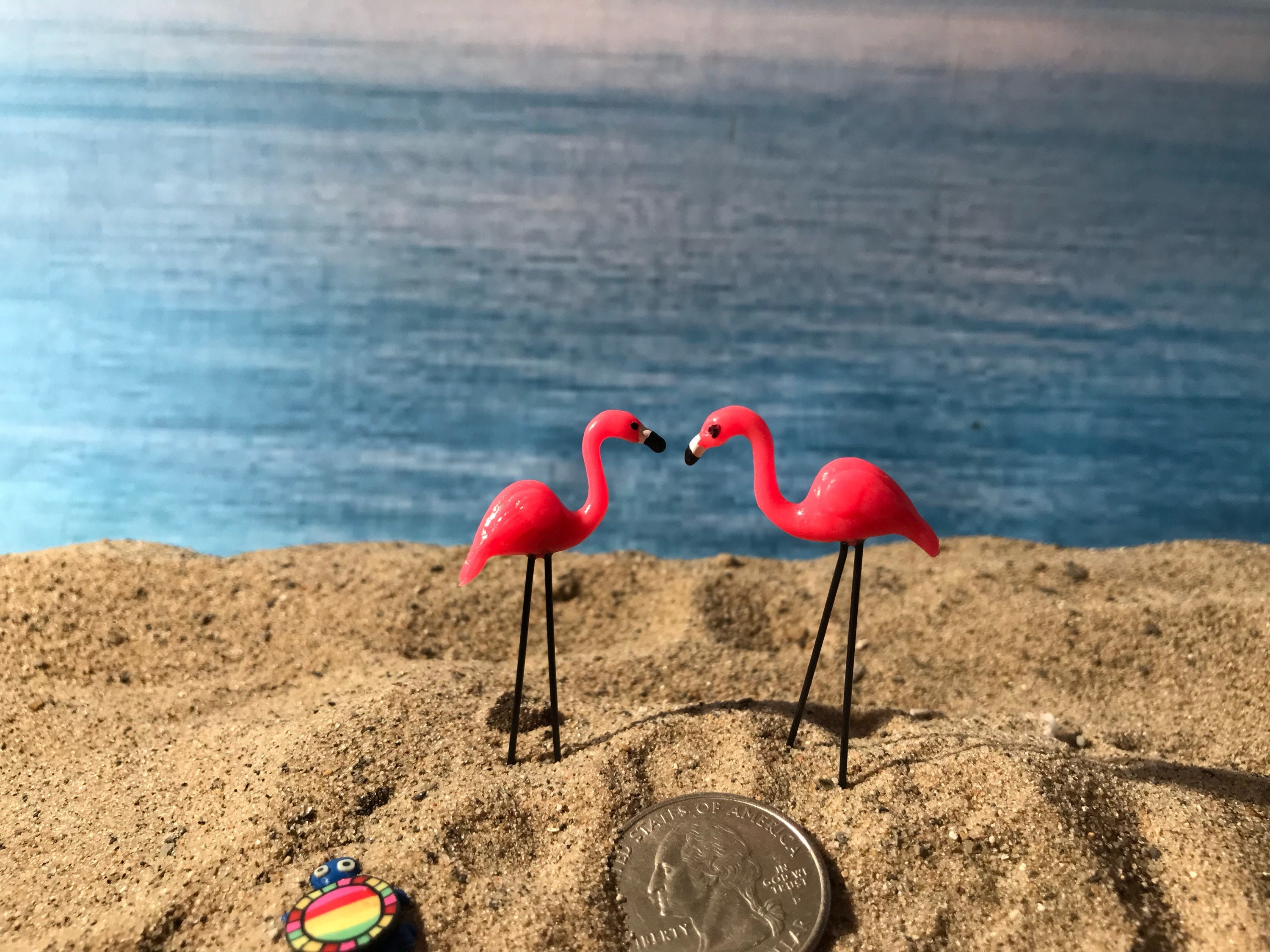 Mini Pink Flamingo Pair Fairy Garden Terrarium Supply - Etsy