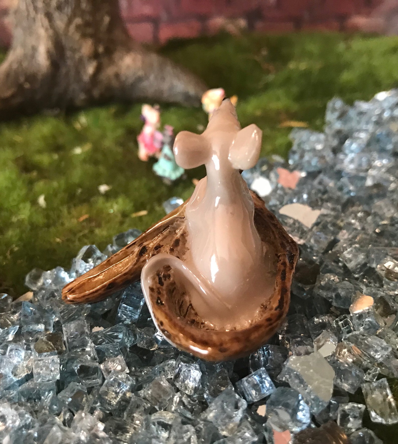 Mouse Rowing Boat Walnut Shell Boat Sweet Miniature Mouse in - Etsy