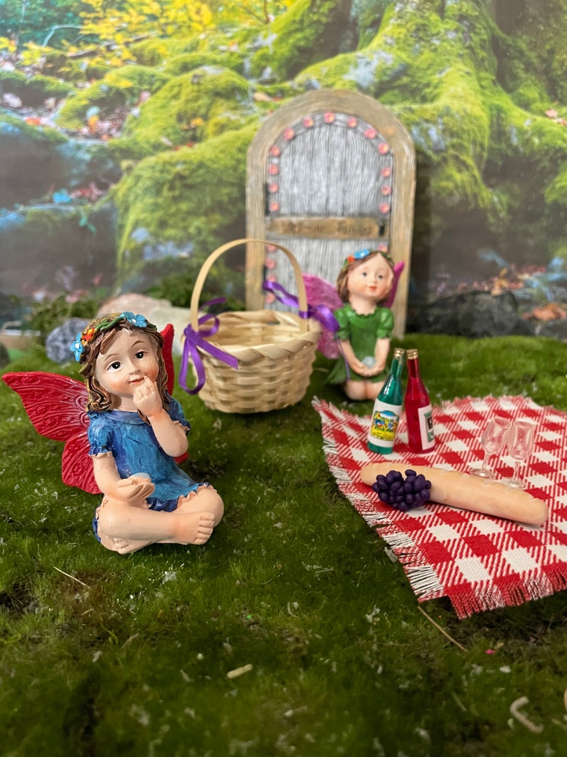 Fairy Garden Picnic Fairy Picnic Basket Dollhouse Picnic - Etsy