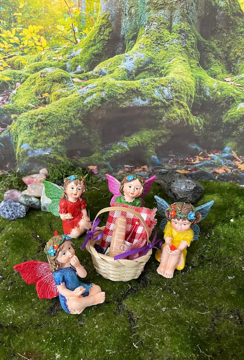 Fairy Garden Picnic Fairy Picnic Basket Dollhouse Picnic - Etsy