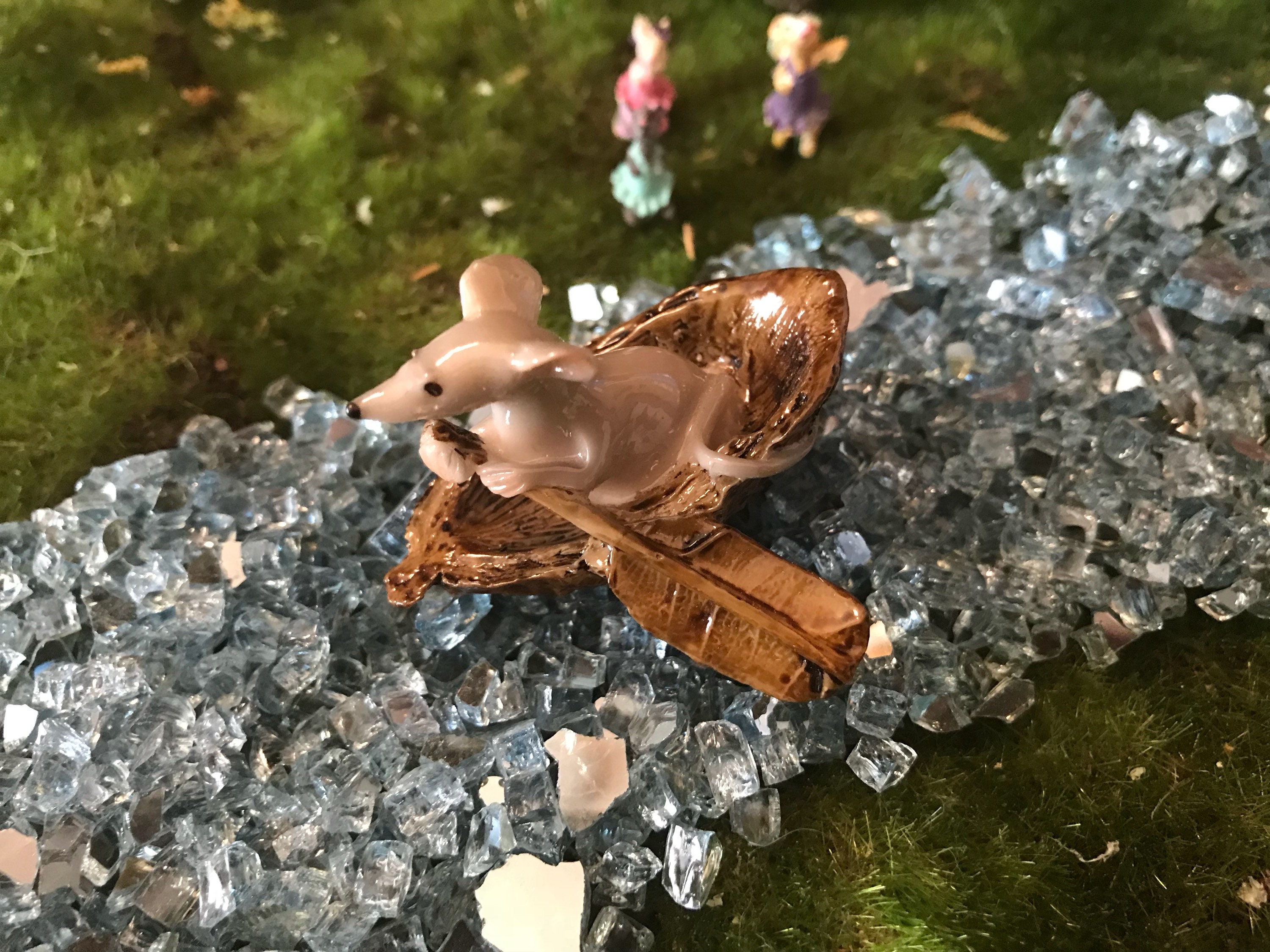Mouse Rowing Boat Walnut Shell Boat Sweet Miniature Mouse in - Etsy