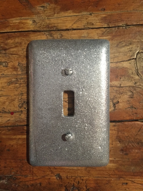 Silver glitter light switch plate Silver glitter toggle cover | Etsy