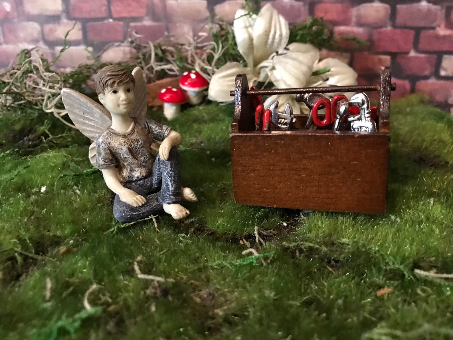 Handy Fairy Miniature Tool Box With Tools. Mini Tools Set of 8 - Etsy