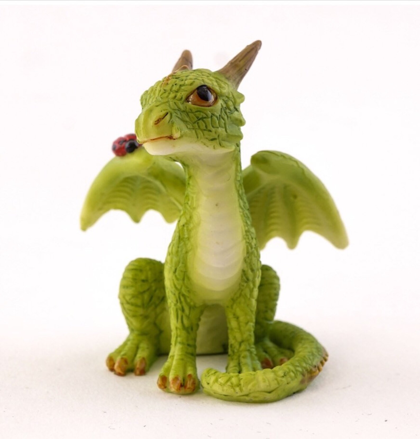 Adorable Miniature Green Dragon With Ladyon Its Wing Fairy - Etsy