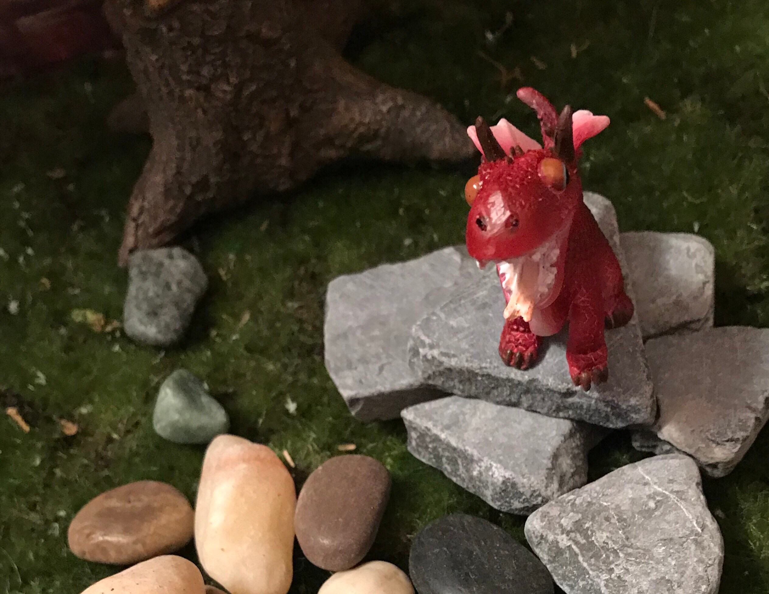 Adorable miniature red dragon full of whimsy fairy garden | Etsy