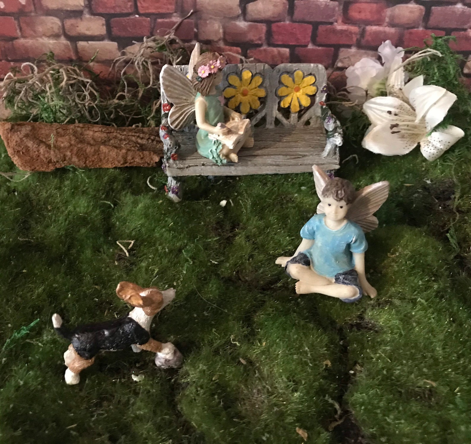 Miniature Fairy Bench Daisy Fairy Bench Miniature Bench Fairy | Etsy