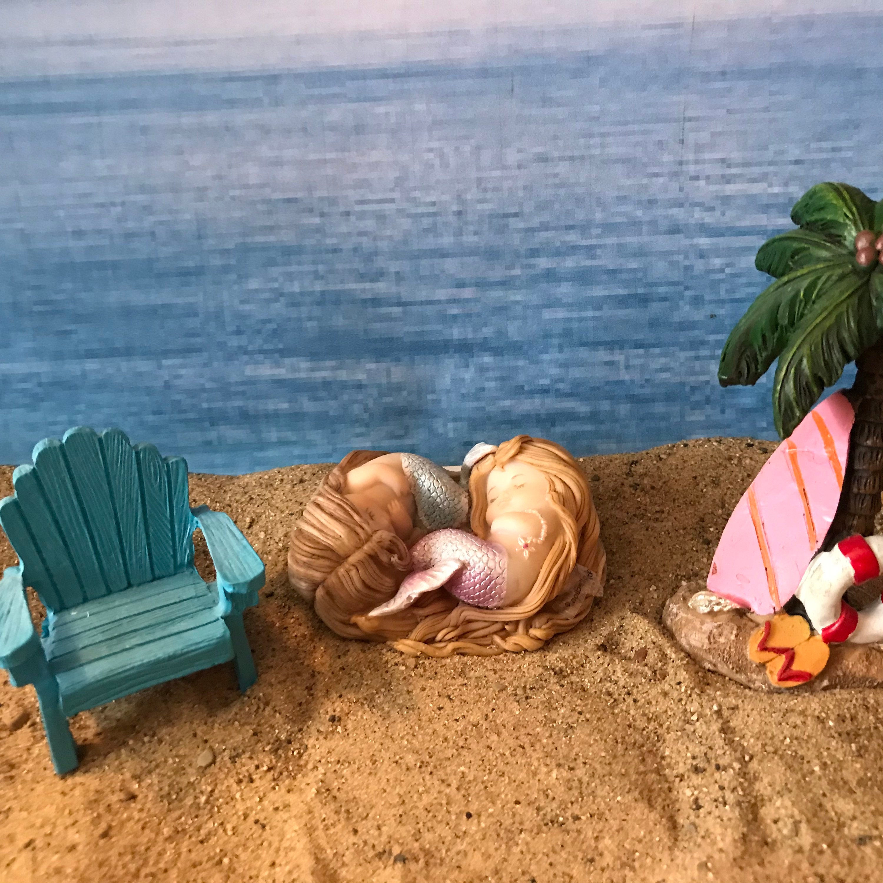 Beautiful Sleeping Mermaids Wrapped Sweetly in Sleep Miniature Coastal ...
