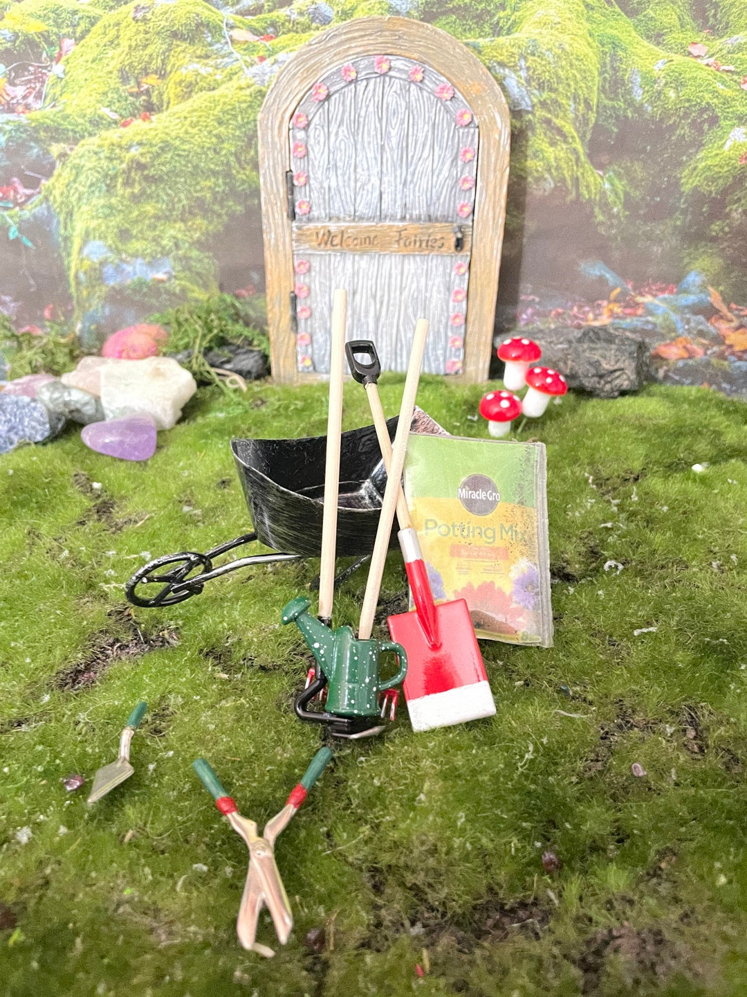 Eight Piece Red Garden Tools for Fairy Garden or Doll House - Etsy