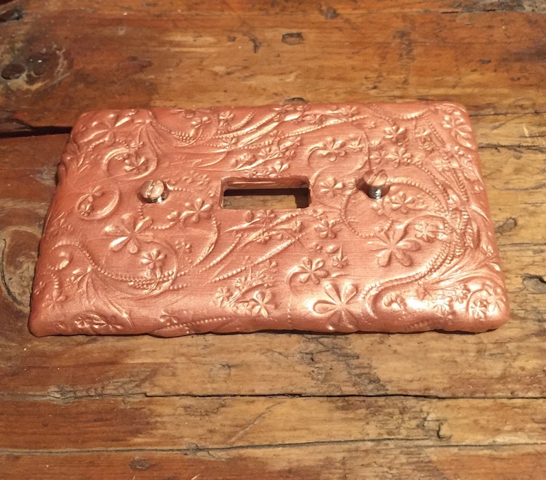 Soft Copper Light Switch Plate Swirls and Flowers With - Etsy