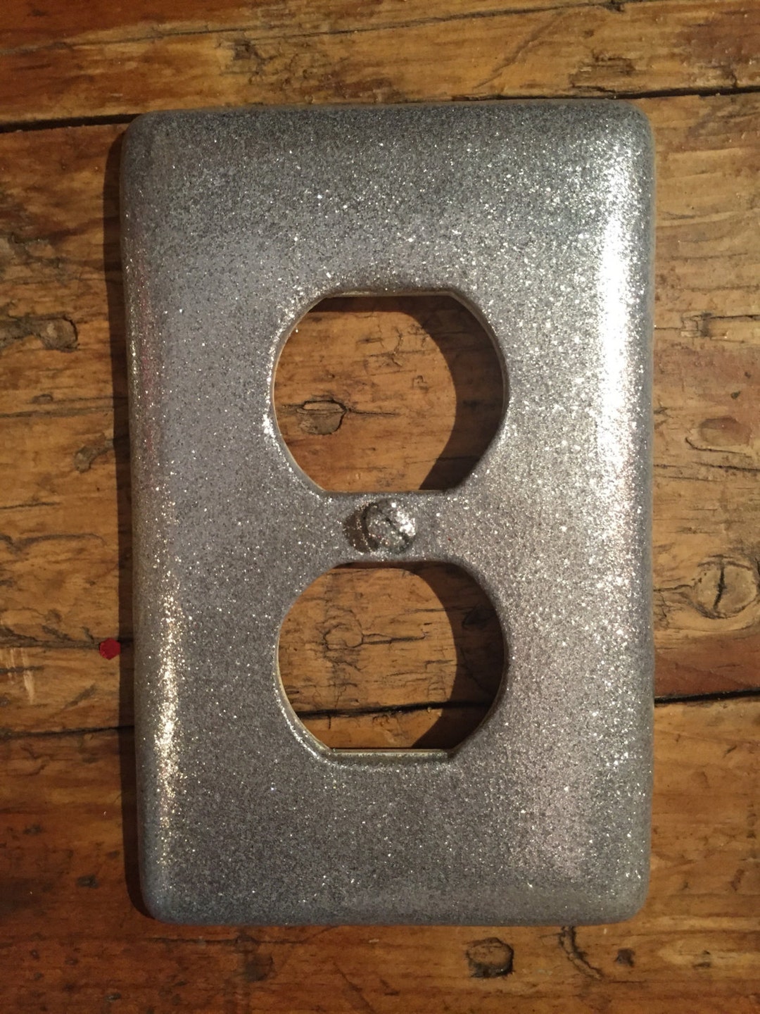 Silver Glitter Switch Plate Silver Glitter Outlet Cover Single Outlet ...