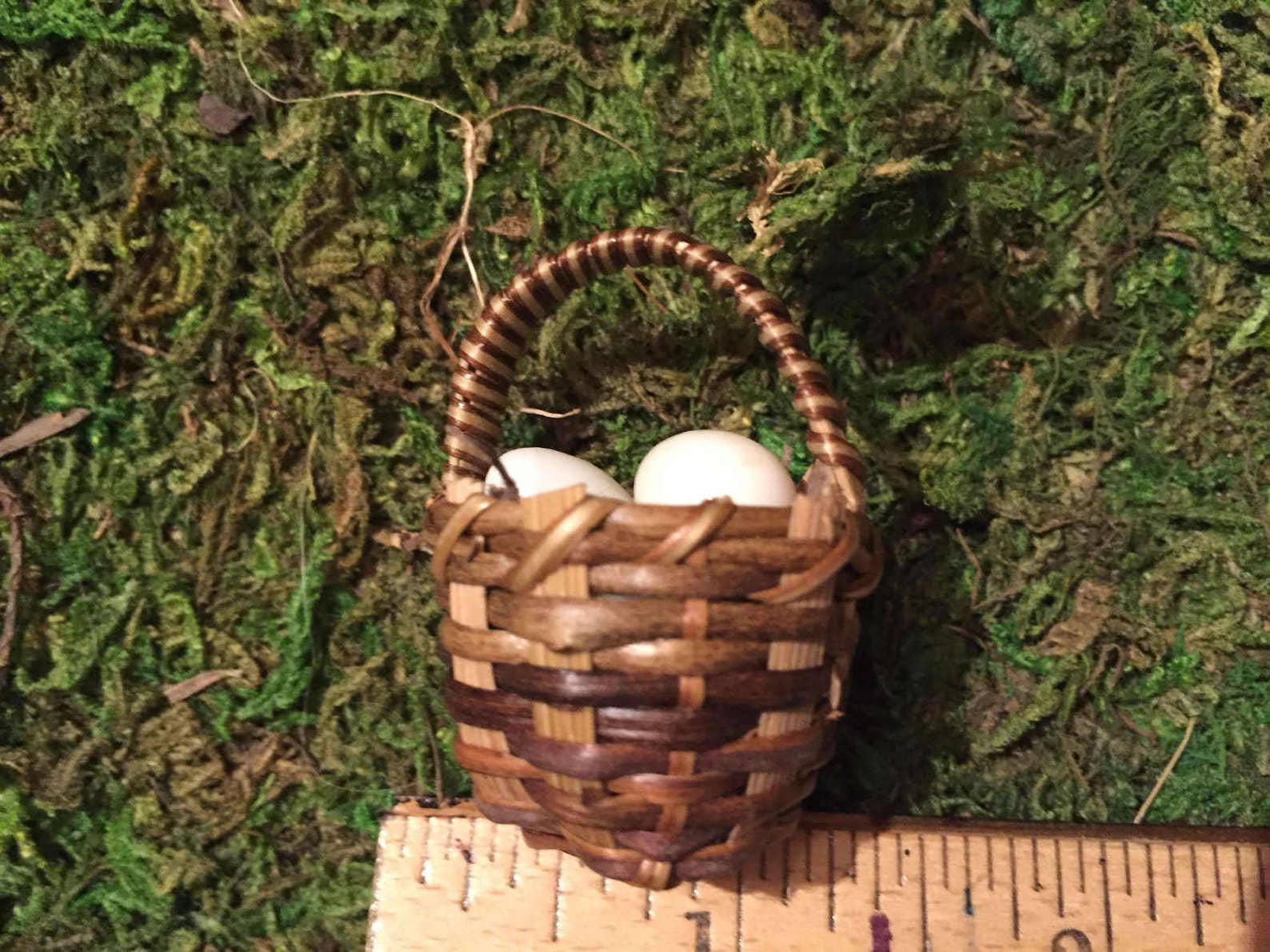 Miniature Fairy Garden Egg Basket Cute Eggs in Basket Fairy - Etsy