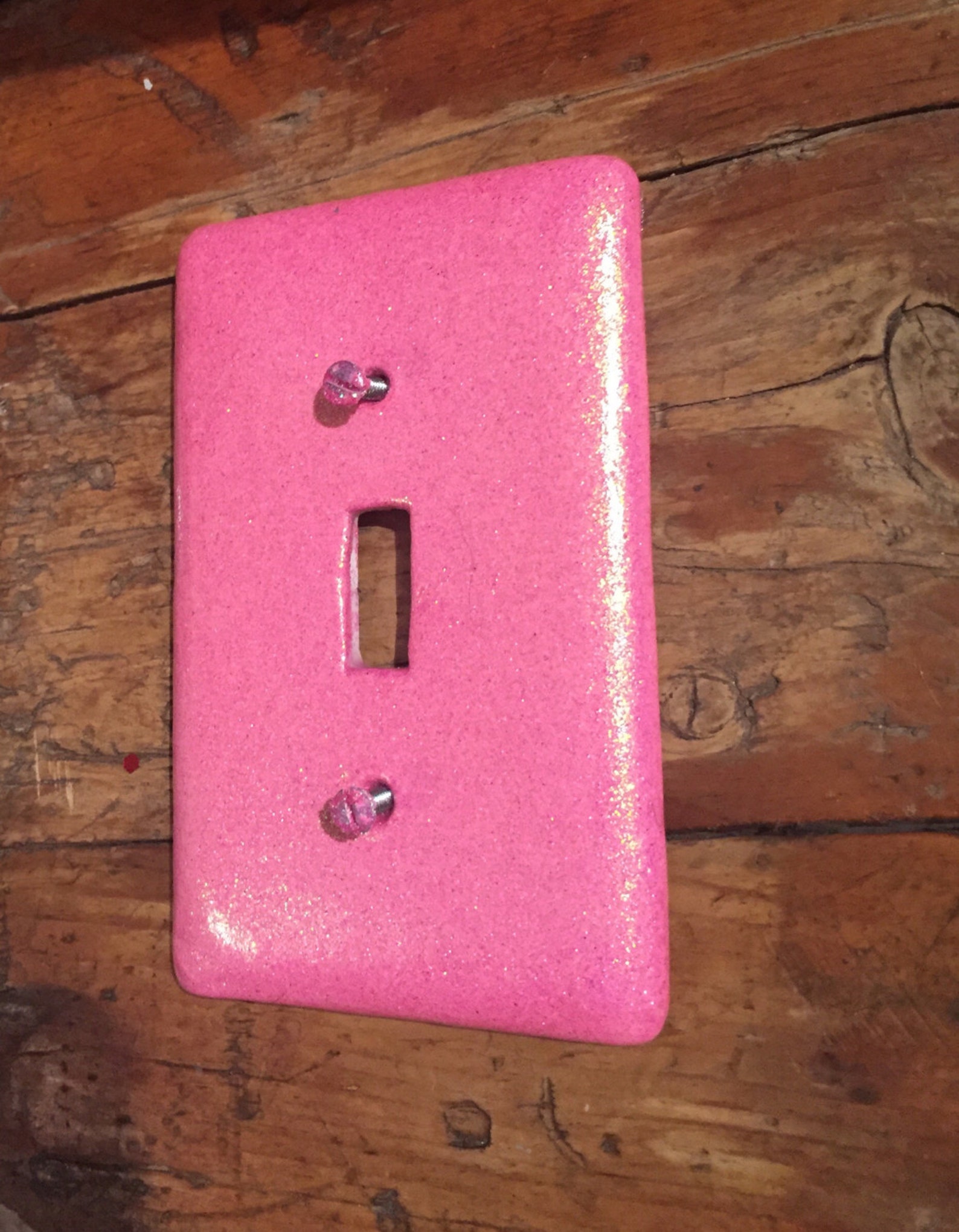 Pink Glitter Light Switch Plate Hot Pink Glitter Toggle Cover | Etsy