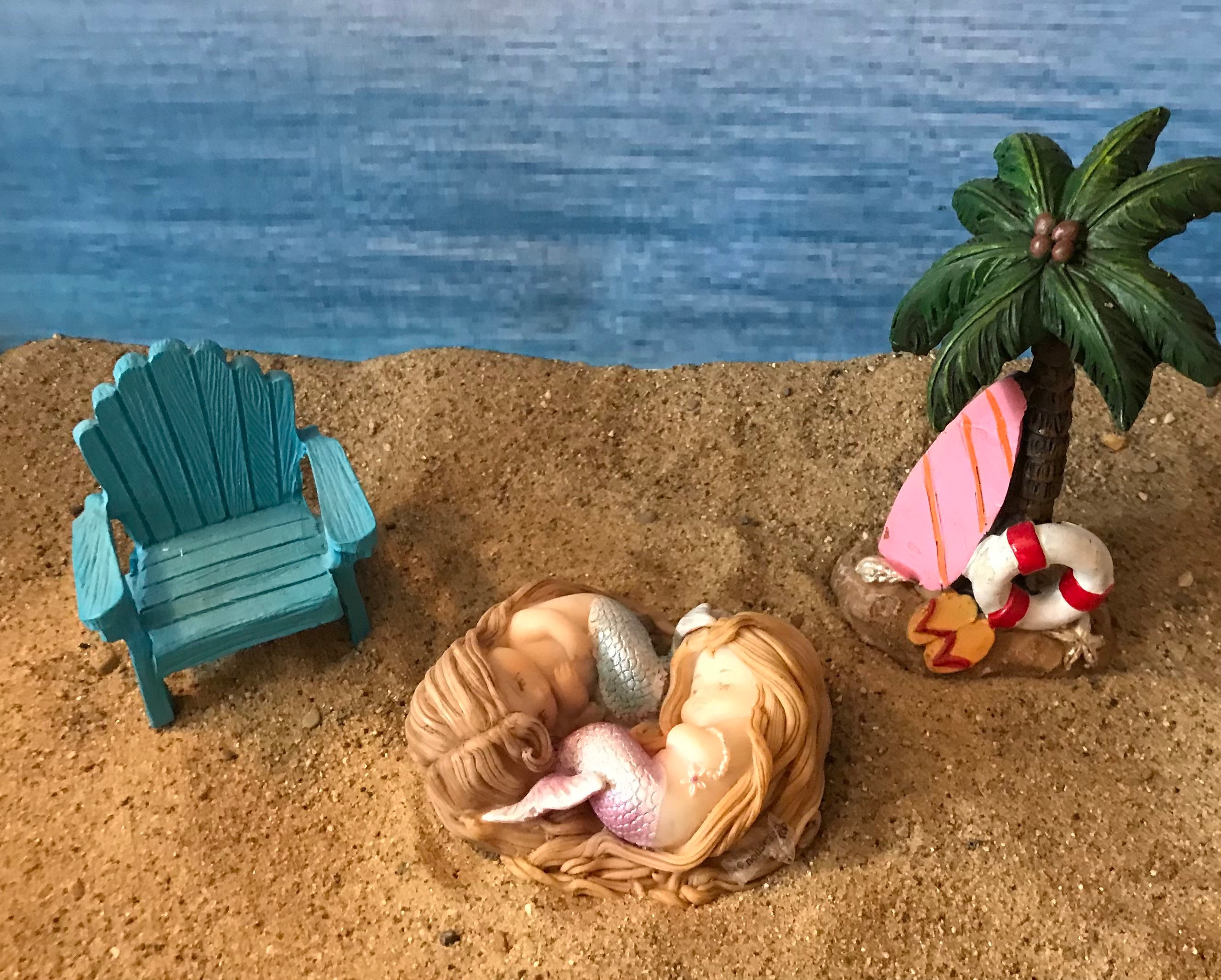 Beautiful Sleeping Mermaids Wrapped Sweetly in Sleep Miniature Coastal ...