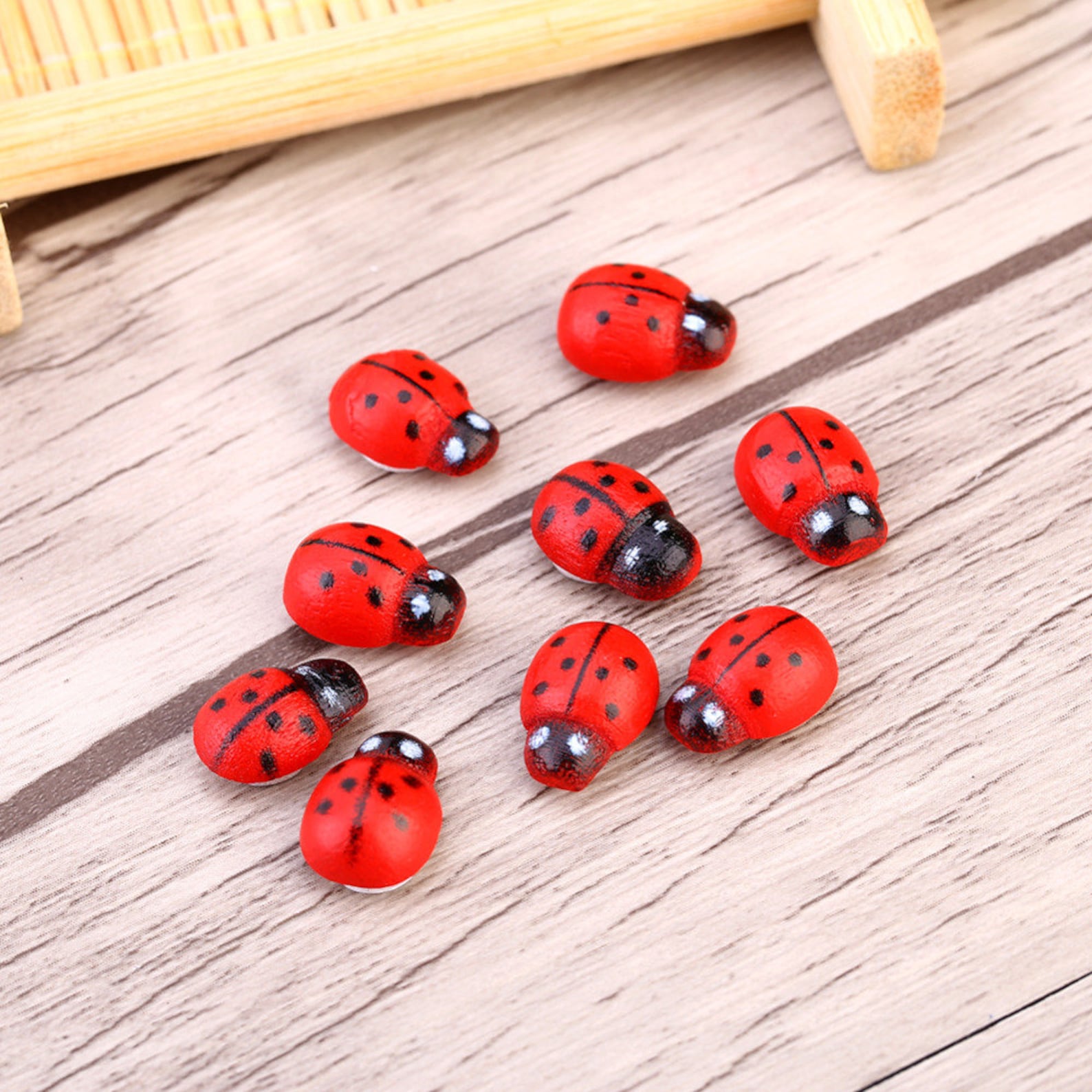 Self Adhesive Lady Bug Favors, 25-piece, Self Adhesive Lady Bug Wooden ...